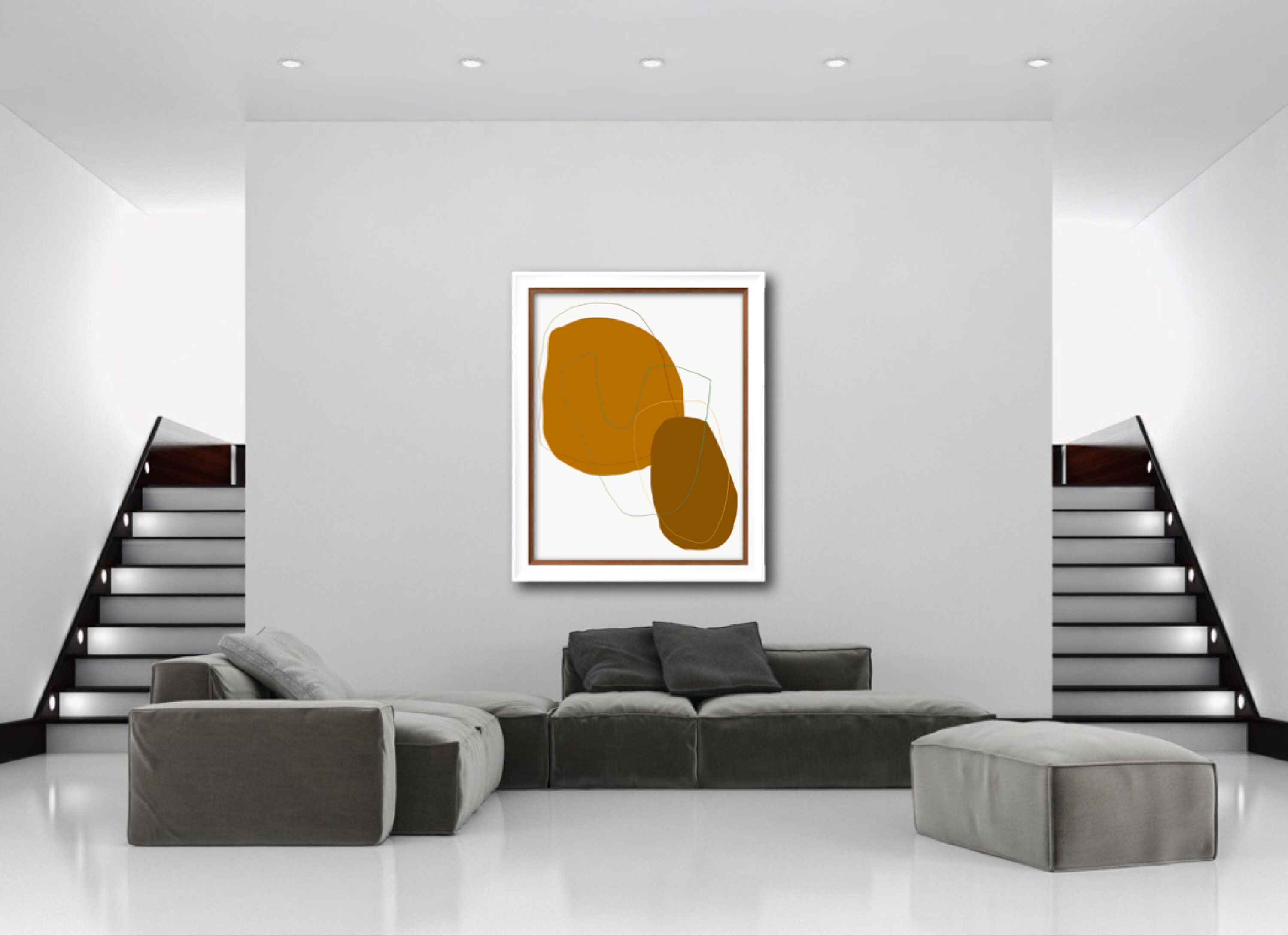 Organic Shapes, Nordic Wall Art, Large Abstract Art, Shapes and Forms ...