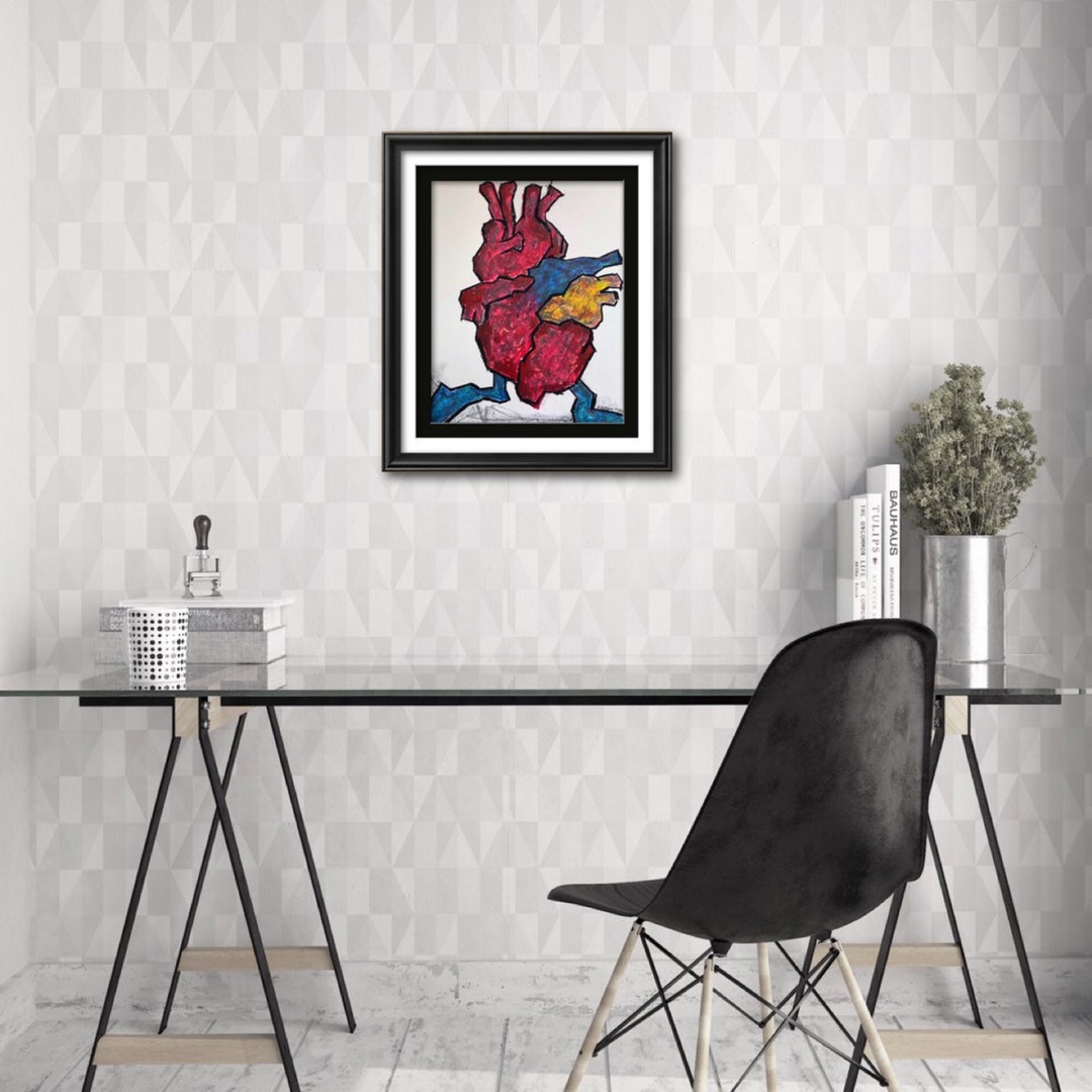 Abstract Heart,heart Anatomy,abstract Anatomical Heart,acrylic Painting ...