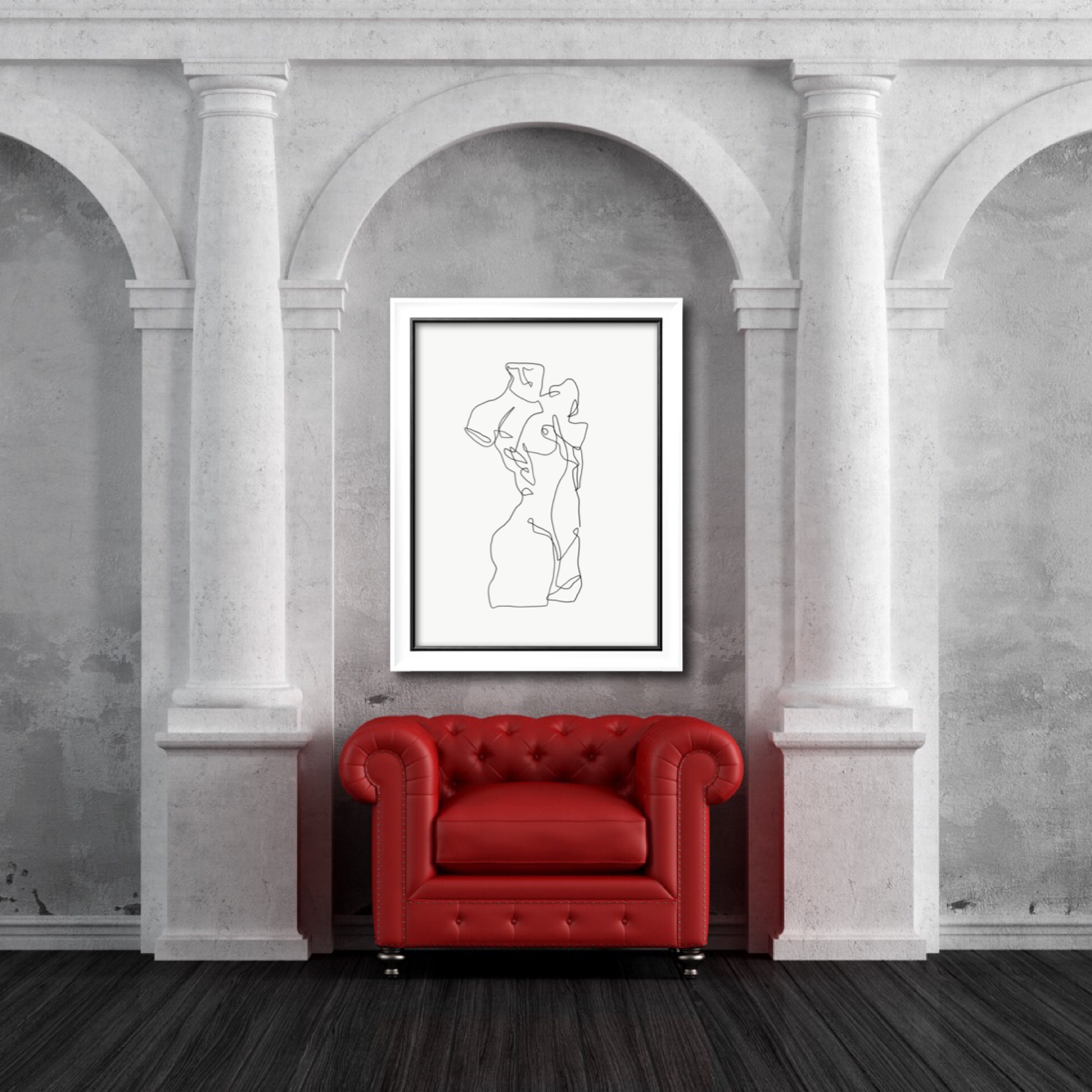 Female Torso, Female Silhouette, Contour Line Art, Simple Art ...