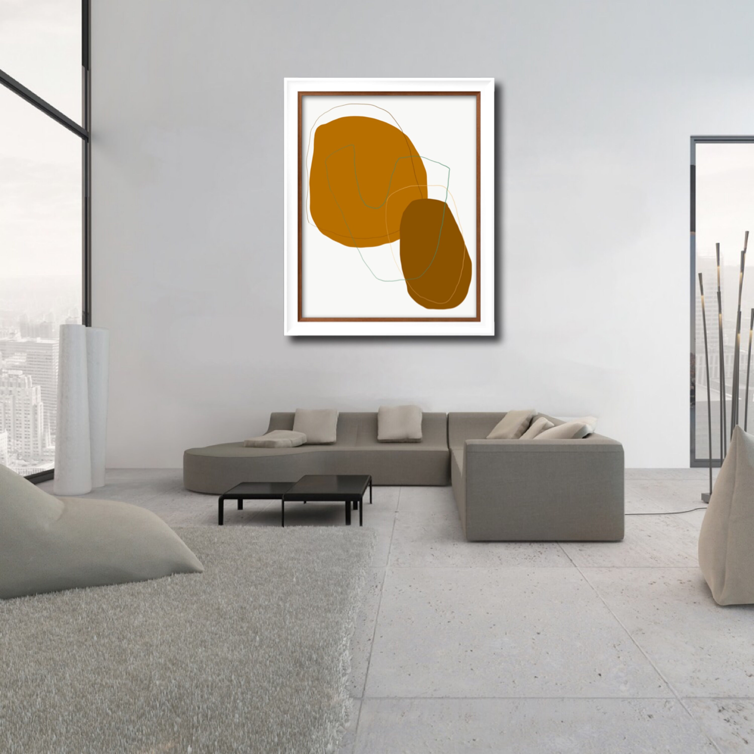 Organic Shapes, Nordic Wall Art, Large Abstract Art, Shapes and Forms ...