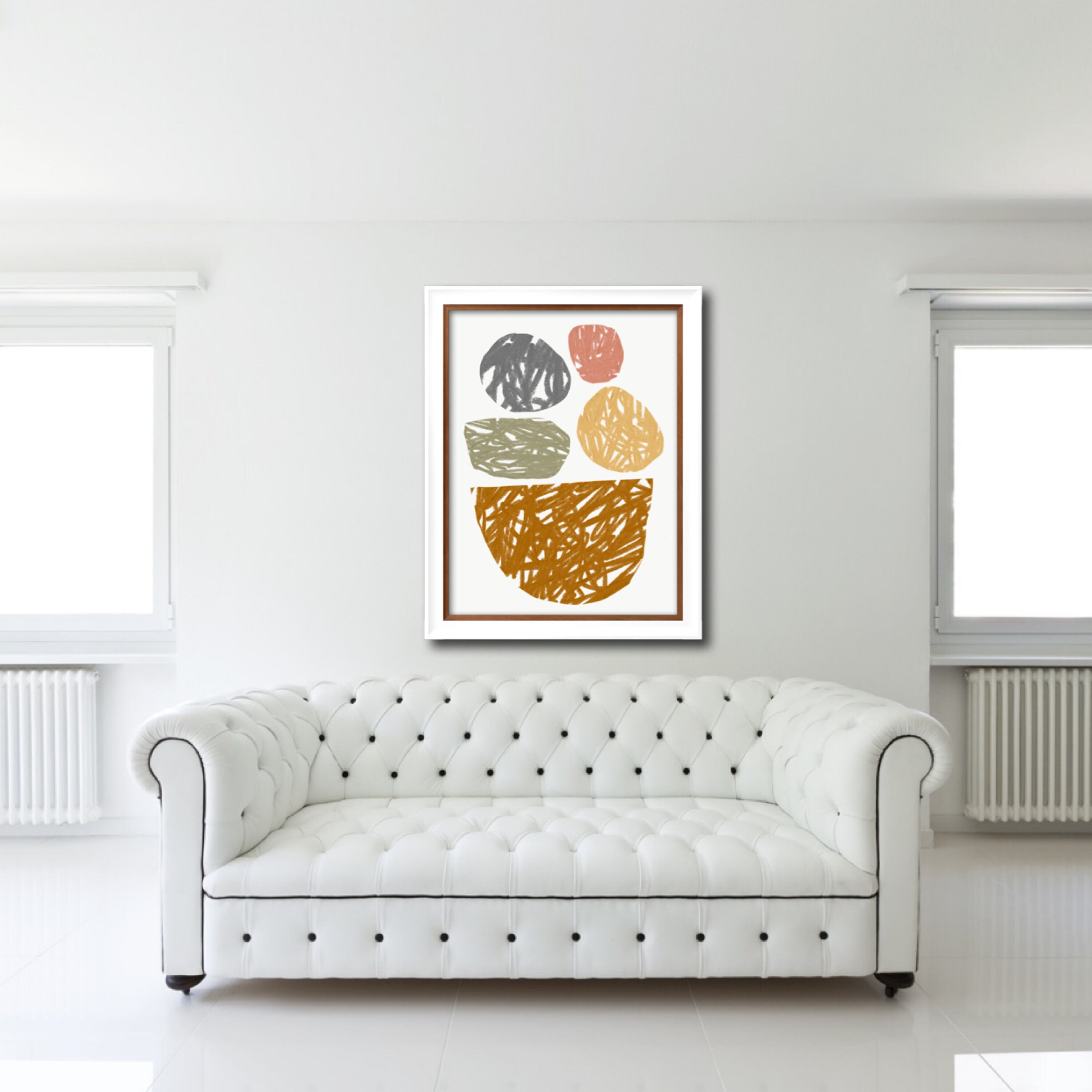 Earthy Wall Art, Organic Shapes, Nordic Wall Art, Large Abstract Art ...