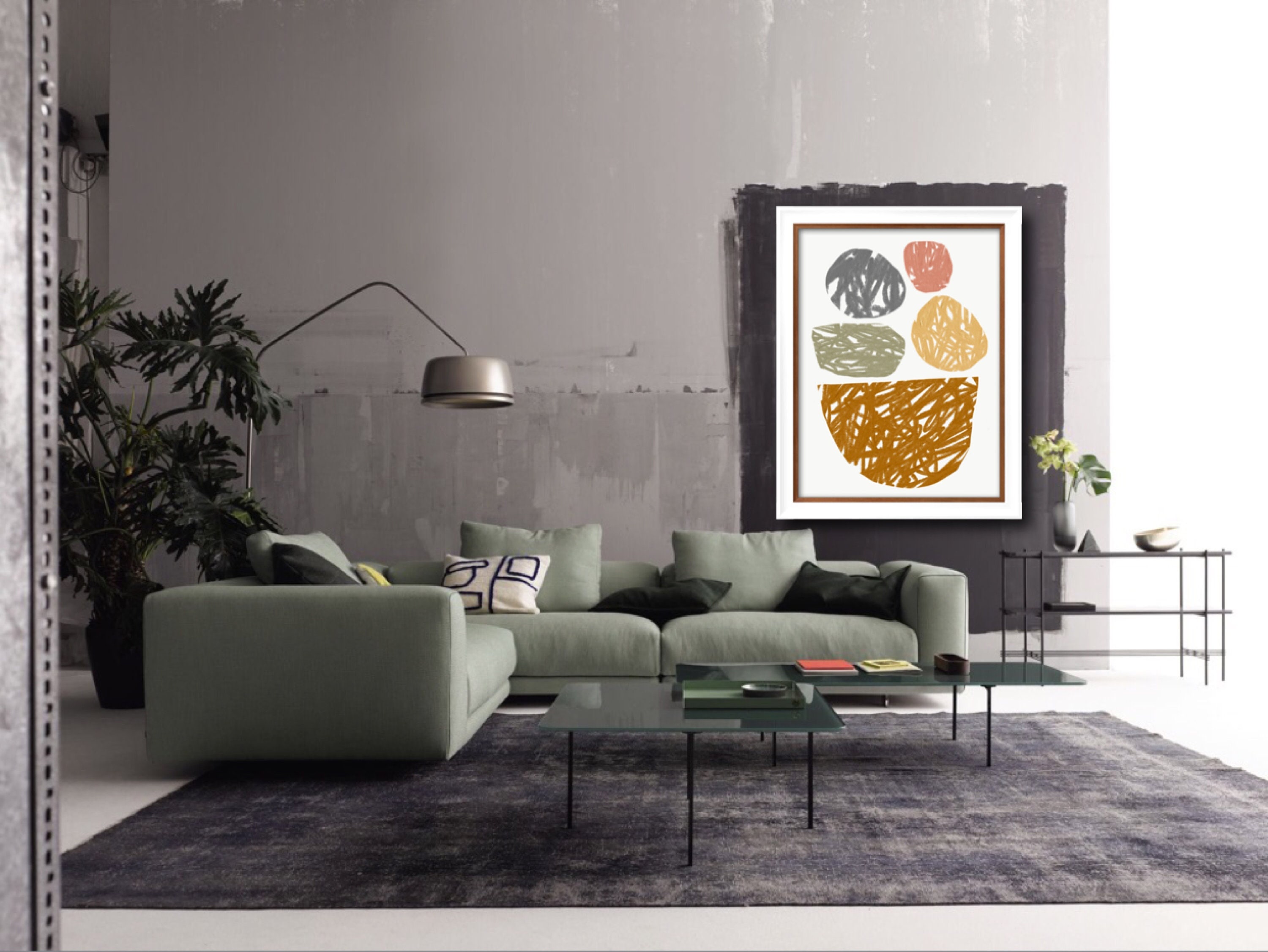 Earthy Wall Art, Organic Shapes, Nordic Wall Art, Large Abstract Art ...