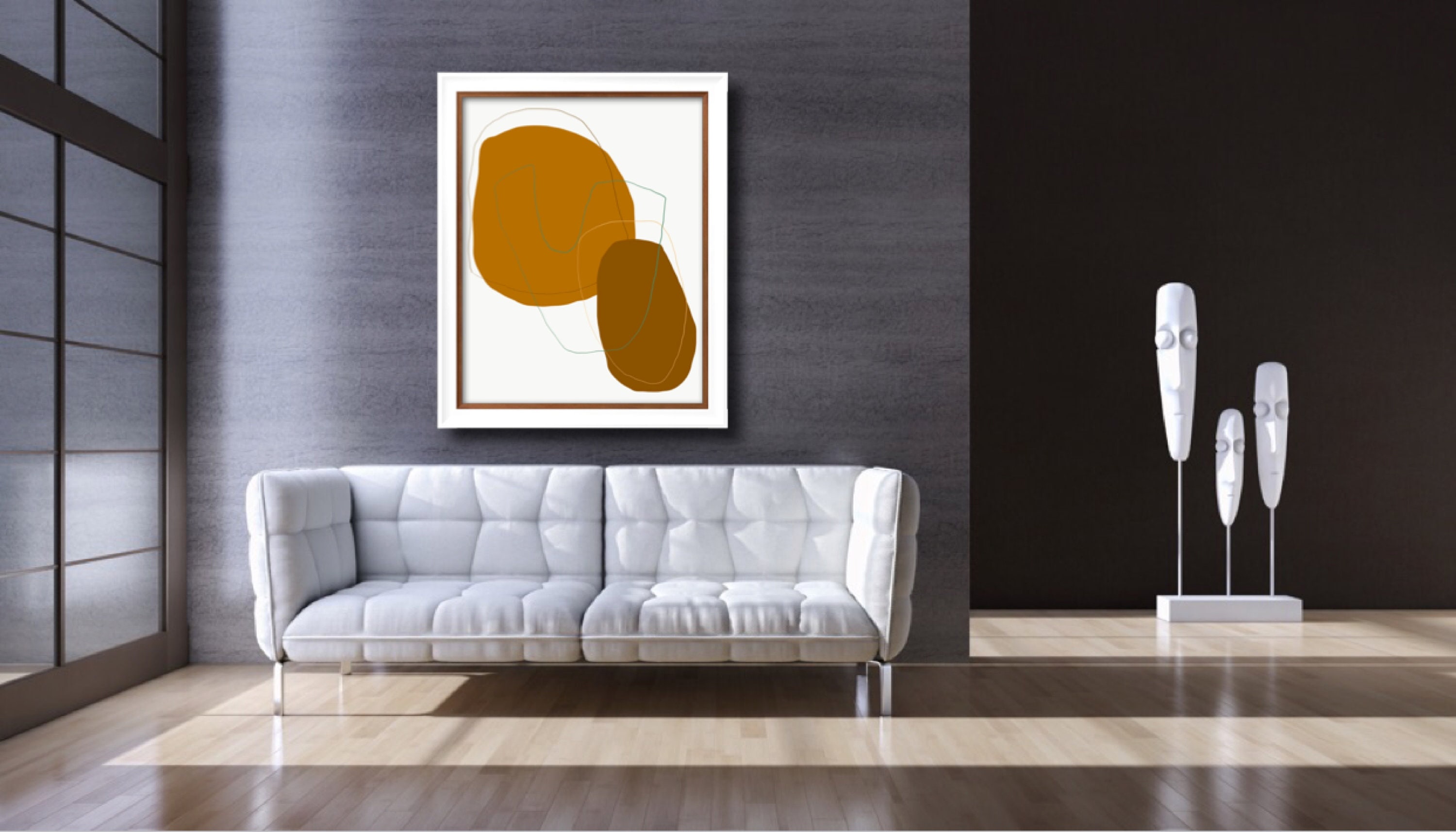 Organic Shapes, Nordic Wall Art, Large Abstract Art, Shapes and Forms ...