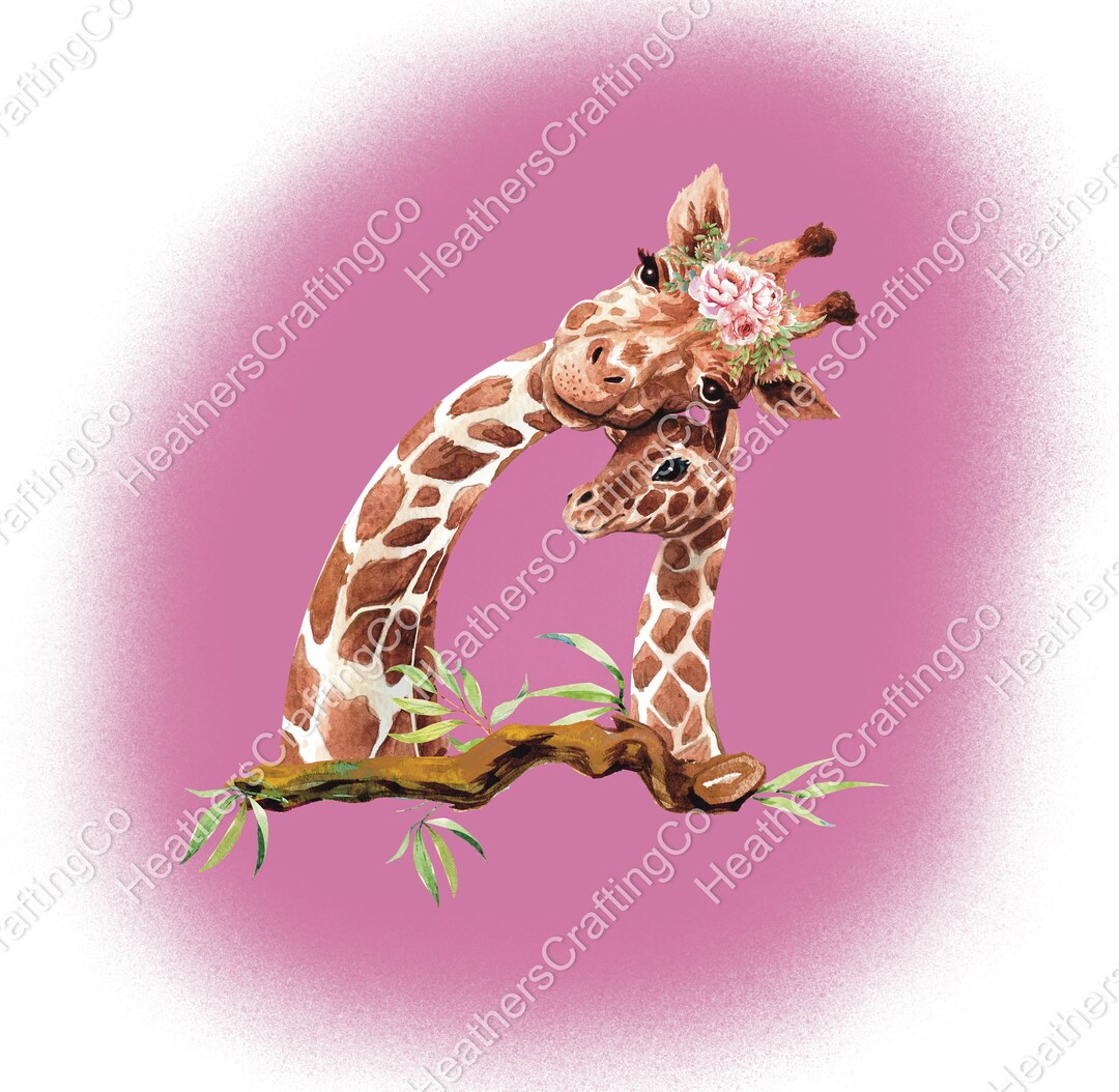 Giraffe PNG Sublimation Download, Baby Mama Giraffe, Watercolor Giraffe ...