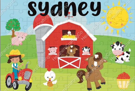 Personalized Barnyard Puzzle PNG DOWNLOAD Personalized Kids | Etsy