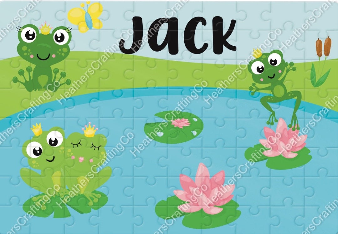 Personalized Frog Puzzle, PNG DOWNLOAD, Personalized Kids Puzzle, Frog ...