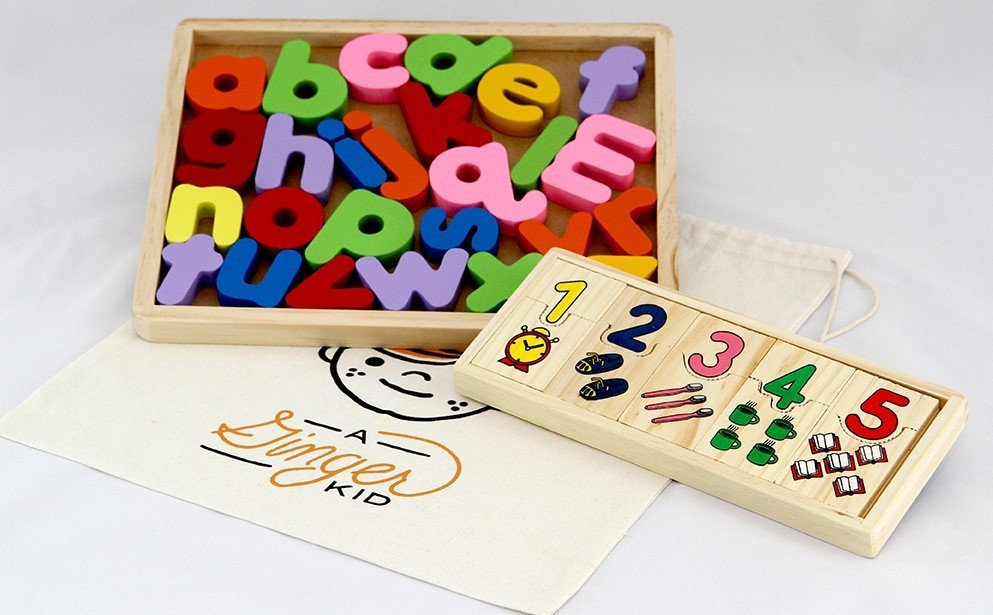 Rainbow Wooden Alphabet and Wooden Numbers Puzzle ,boys and Girls ...