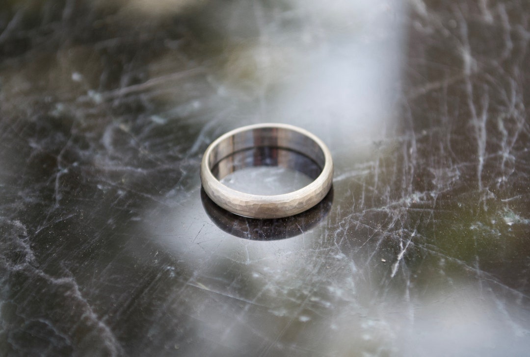 Handmade Cast Forged Soldered Half Round Fine Silver Ring - Etsy