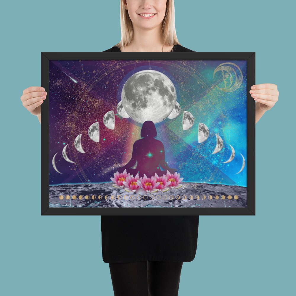 Moon Phases Print A Celestial Digital Art Collage. an Empowering ...