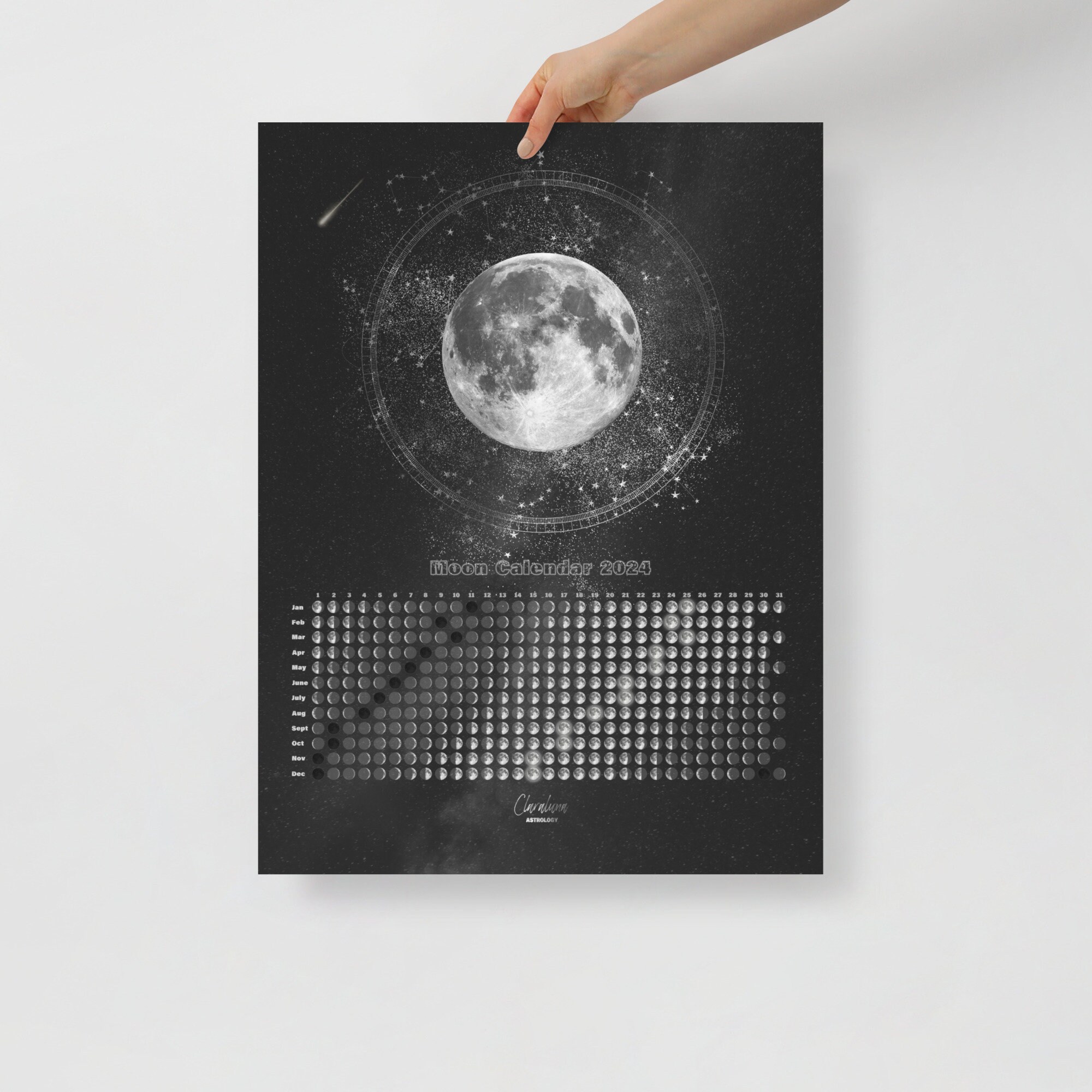 Moon Calendar 2024 CST Central Standard Time Lunar Calendar ...