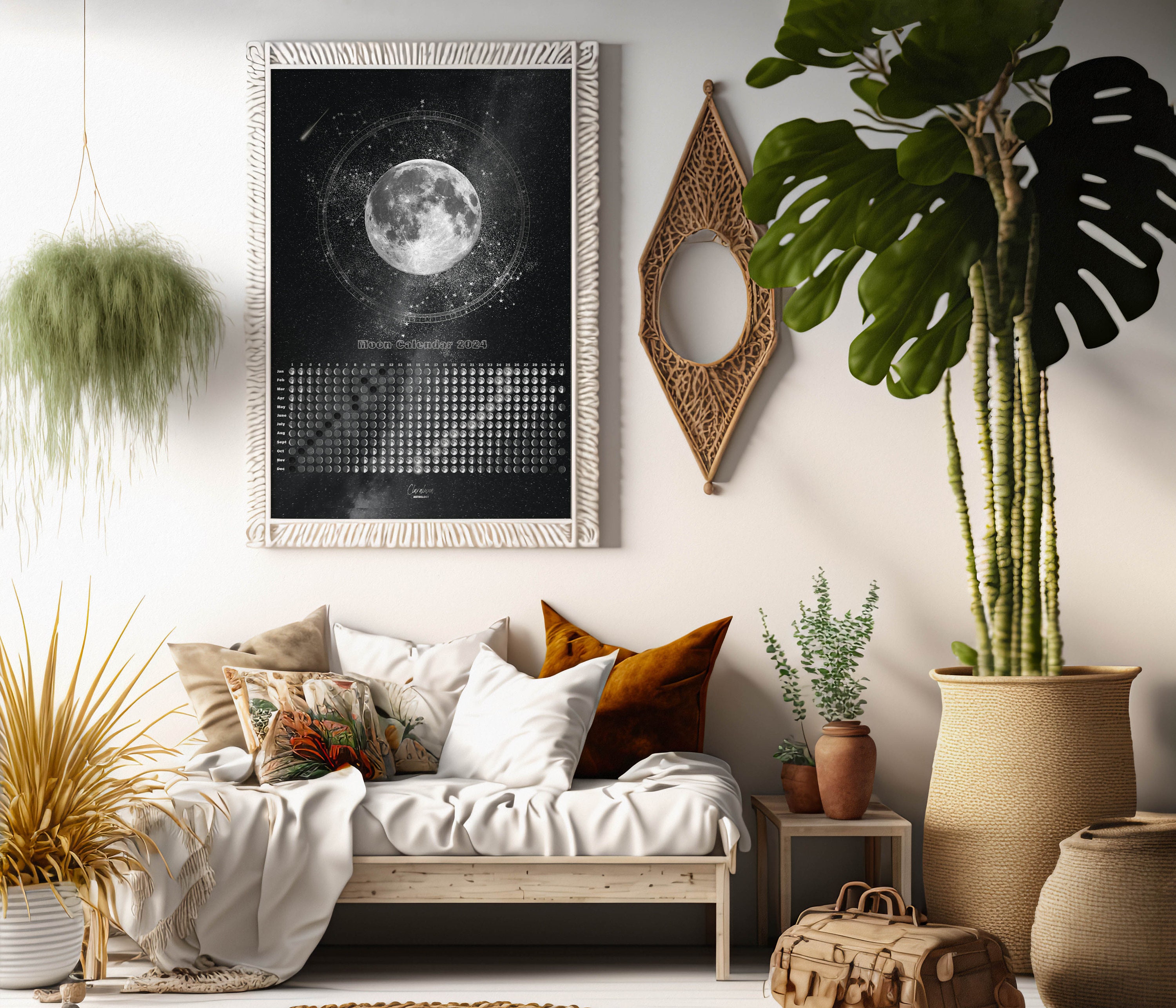 Moon Calendar 2024 CST Central Standard Time Lunar Calendar ...