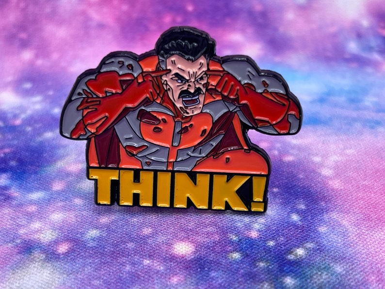 Invincible Omni-man THINK Meme Enamel Pin Blacklight - Etsy