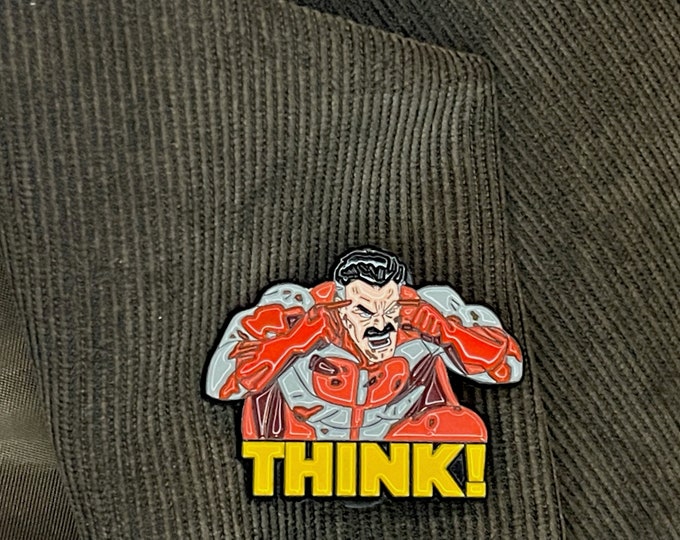 Invincible Omni-man THINK Meme Enamel Pin! Blacklight! - Etsy
