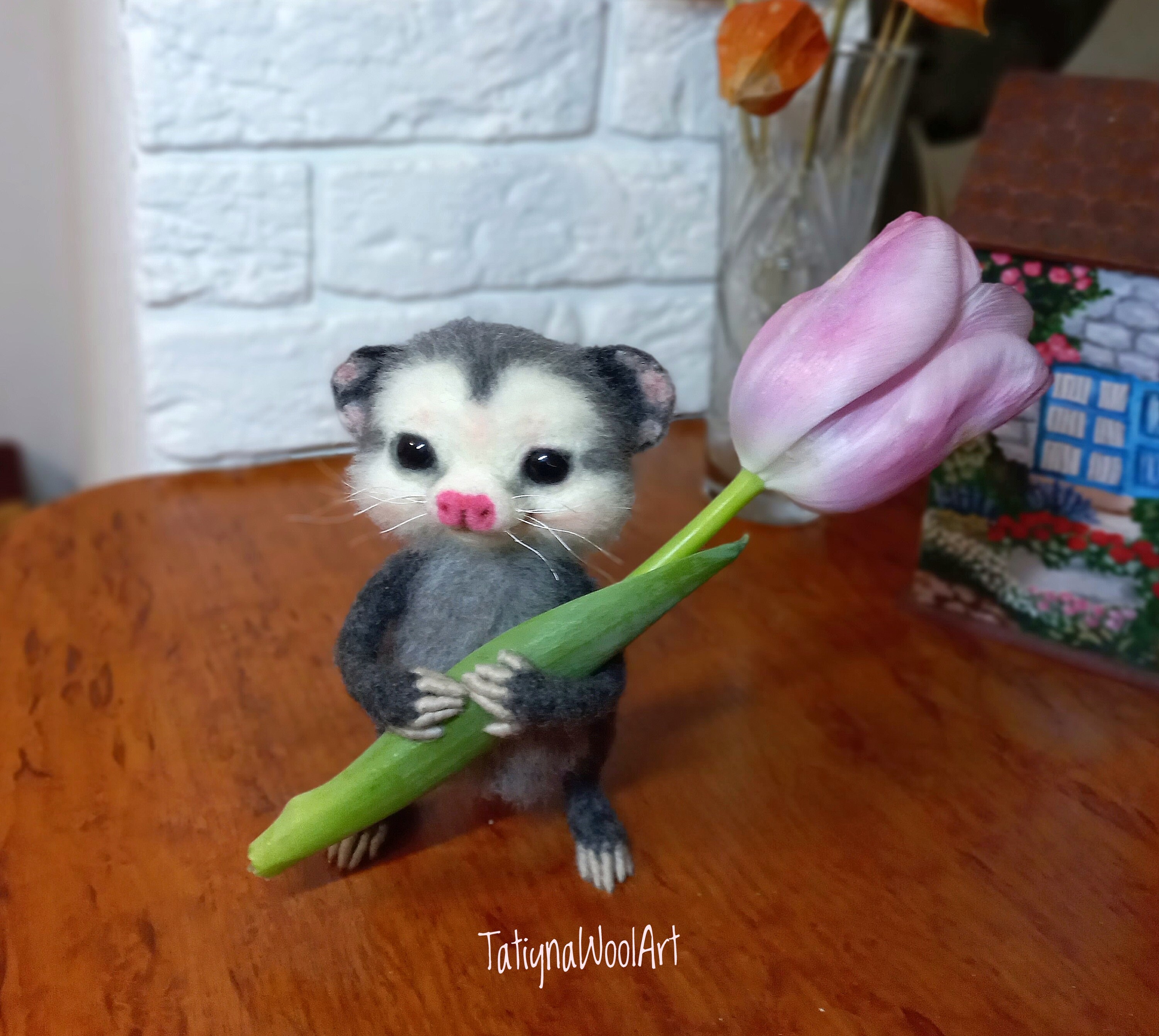 Needle Felted Baby Opossum,cute Little Possum - Etsy