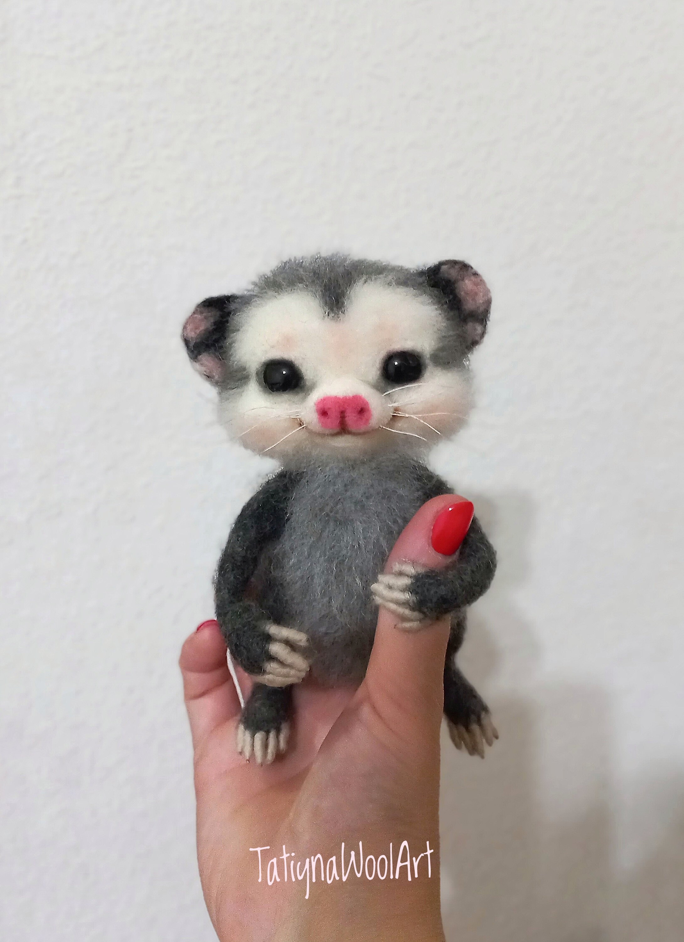 Needle Felted Baby Opossum,cute Little Possum - Etsy