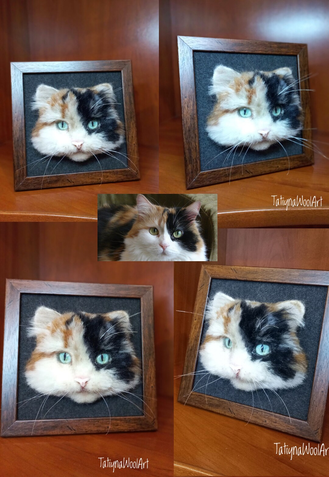 Portrait Sculpture of a Cat in a Frame, Realistic Portrait of a Cat ...