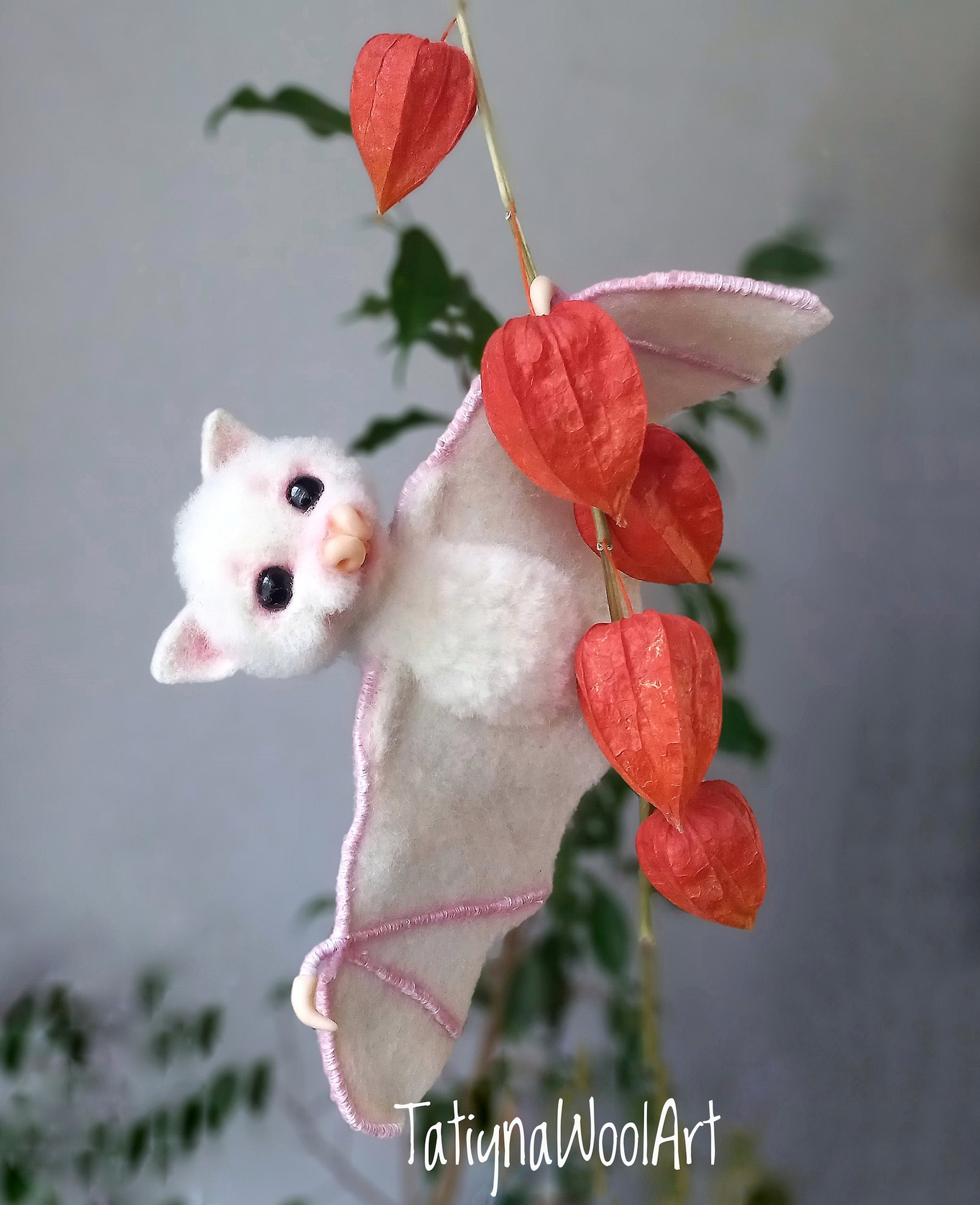 Needle Felted Realistic White Bat. Vampire Bat. Gothic Gift Ideas ...