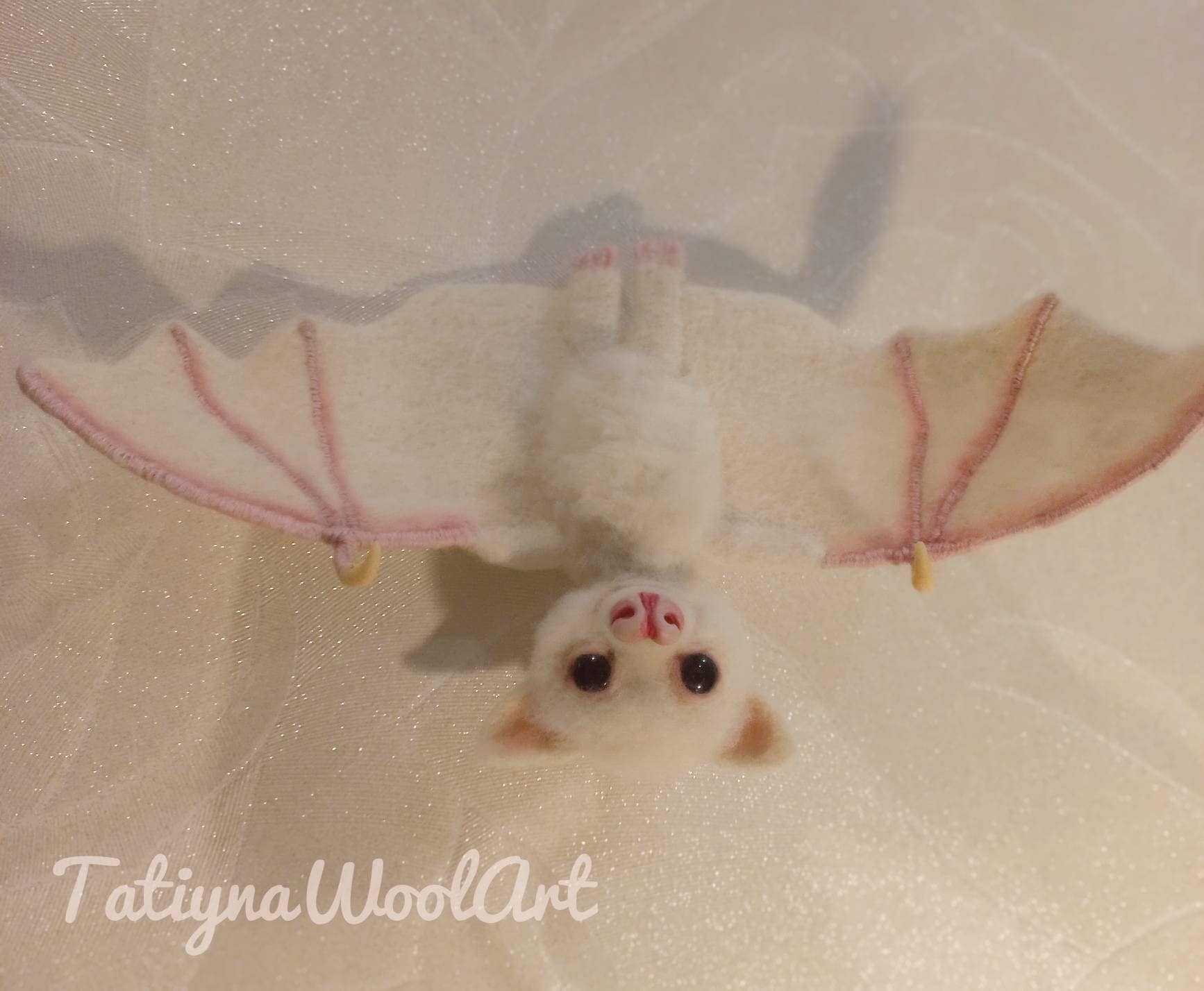 Needle Felted Realistic White Bat. Vampire Bat. Gothic Gift Ideas ...