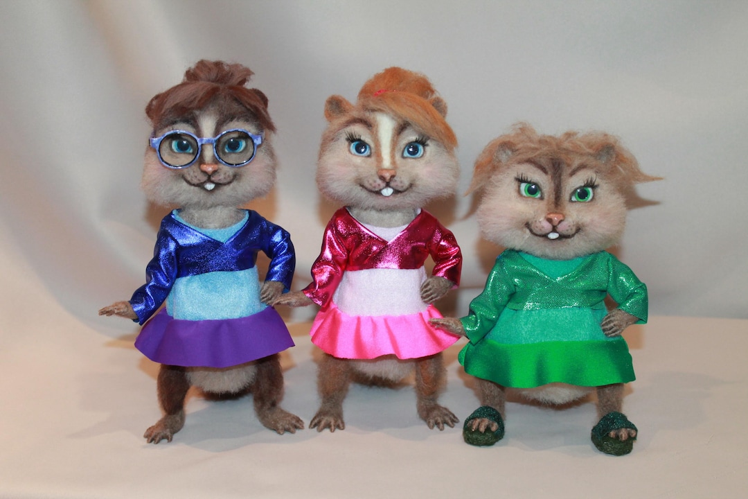 Needle Felted Chipmunks. Alvin and the Chipmunks.chipmunks Girls ...