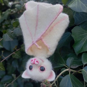 Needle Felted Realistic White Bat. Vampire Bat. Gothic Gift Ideas ...