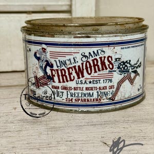Fireworks Vintage Inspired Handmade Medium Tin - Etsy