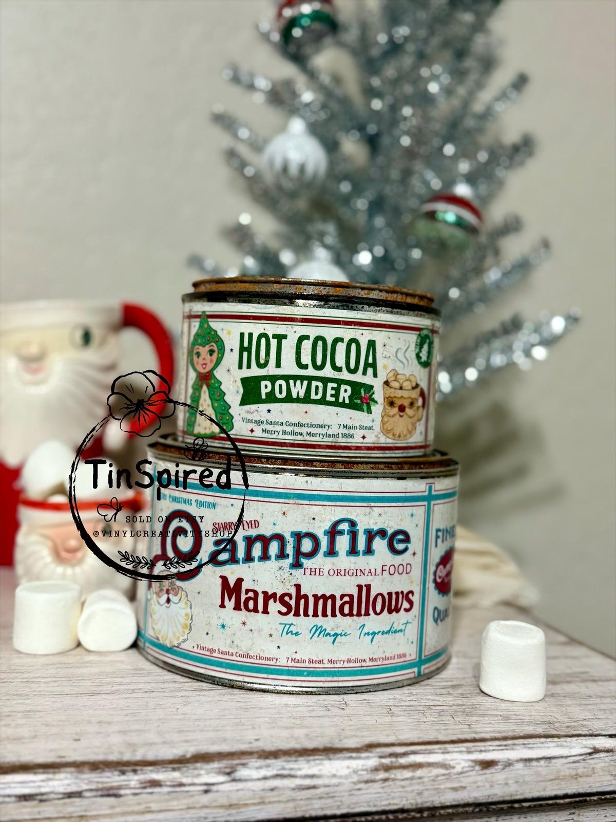Vintage Campfire Marshmallows & Hot Cocoa Powder Tin Set – Retro ...
