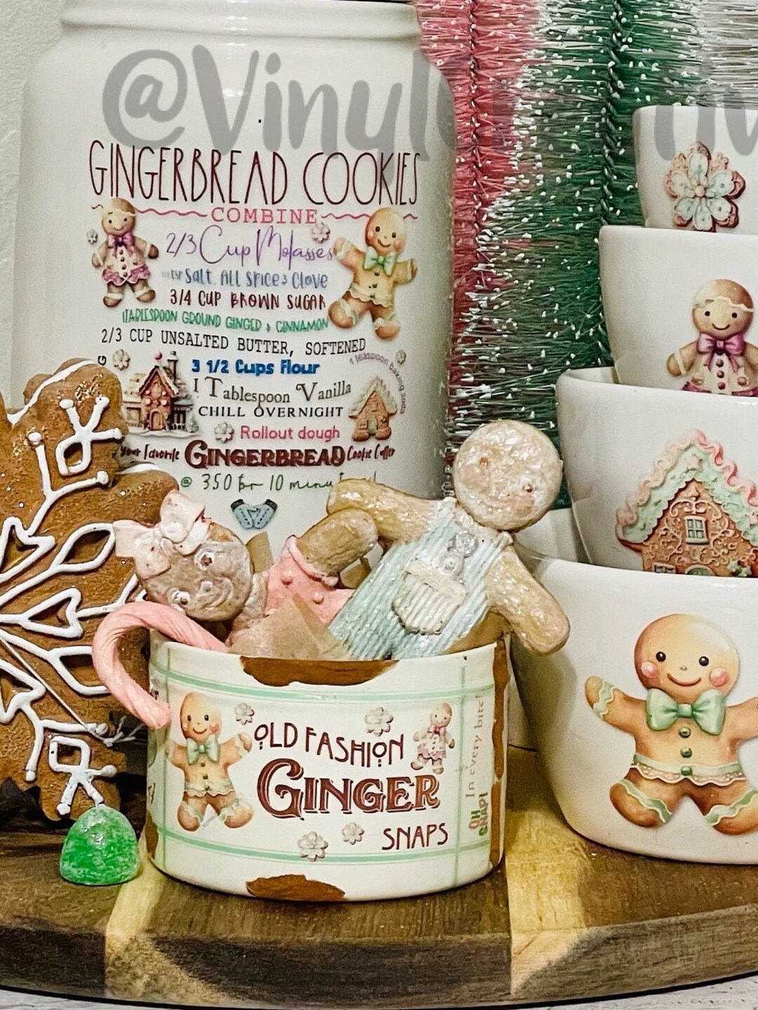 Pastel Pink Gingerbread Christmas Retro Tin - Etsy