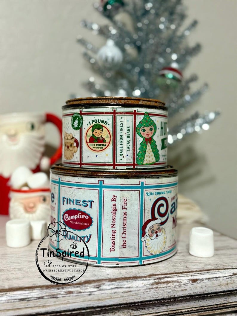 Vintage Campfire Marshmallows & Hot Cocoa Powder Tin Set – Retro ...