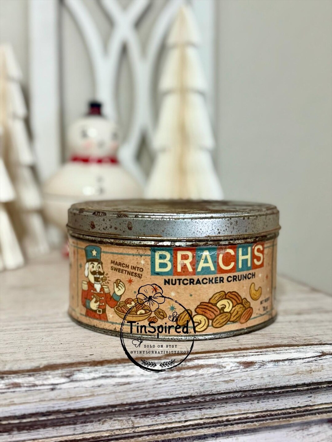 Vintage Nutcracker Crunch Tin | Retro Christmas Decor | Nostalgic ...
