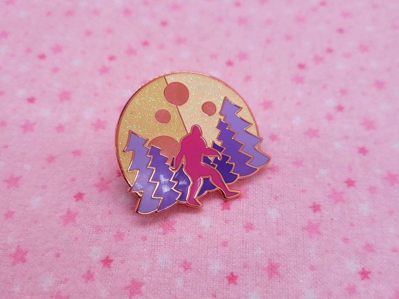 1.5 Kawaii Cryptid Enamel Pins Moth Man Bigfoot | Etsy