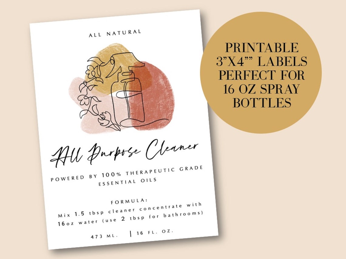 PRINTABLE DOTERRA All Purpose Cleaner Essential Oil Label 4x3 - Etsy