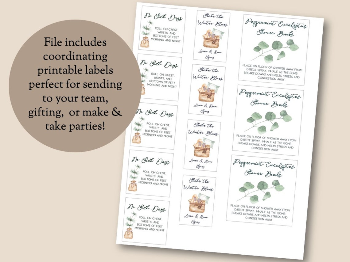 PRINTABLE DOTERRA Winter Watercolor Postcard Essential Oil - Etsy