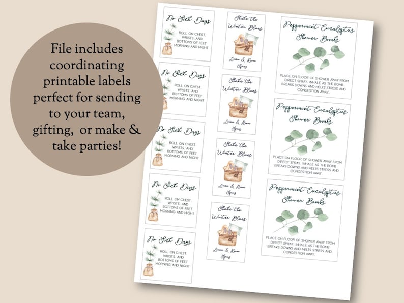 PRINTABLE DOTERRA Winter Watercolor Postcard Essential Oil - Etsy