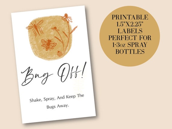 PRINTABLE Bug Spray Essential Oil Spray Bottle Labels Doterra - Etsy