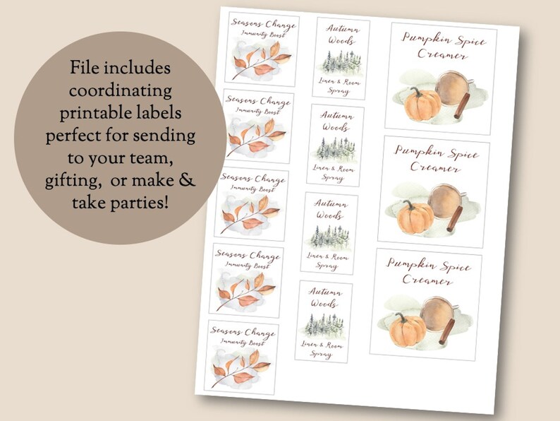 PRINTABLE Doterra Fall Wellness Watercolor Postcard,essential Oil ...