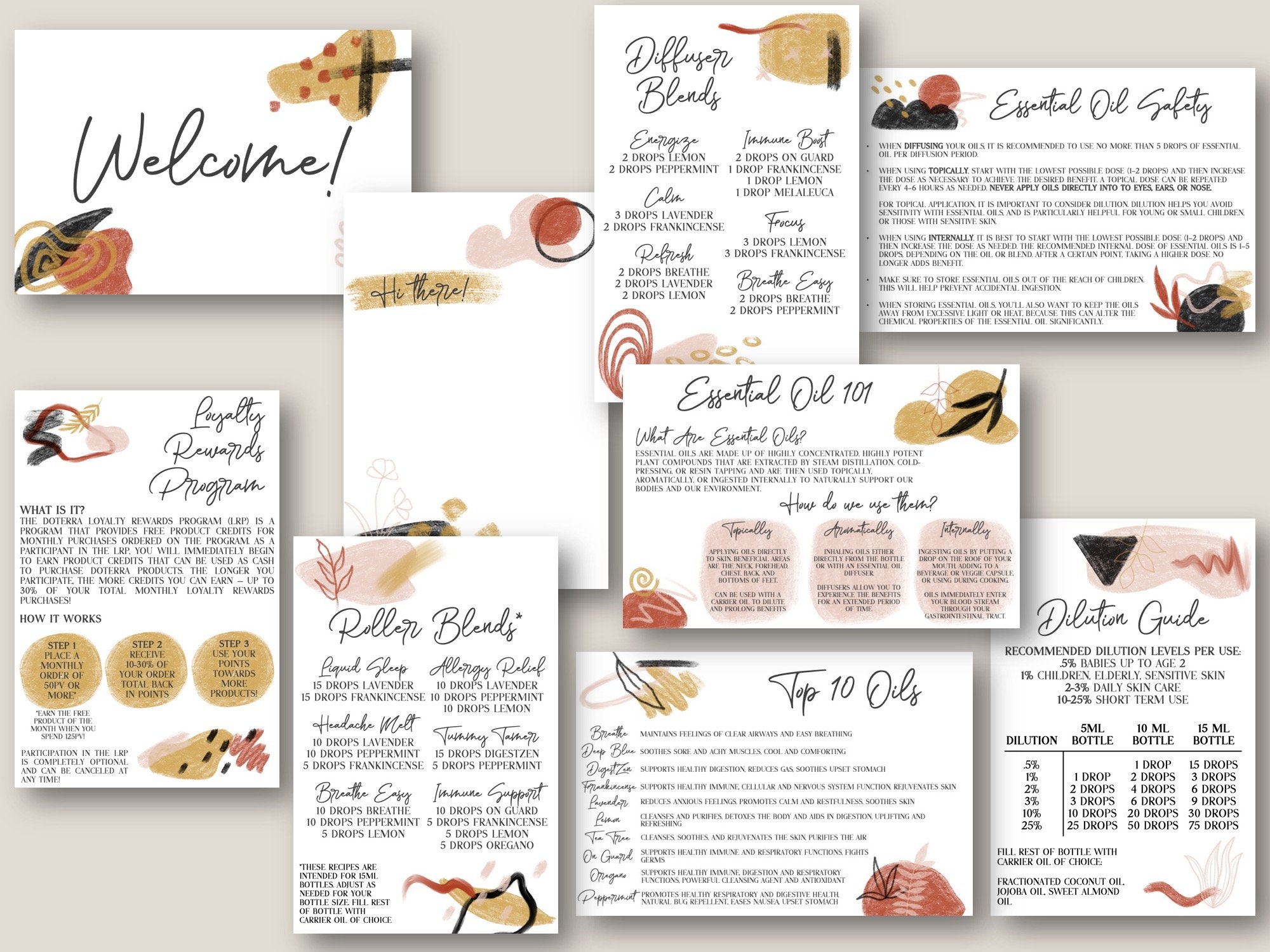 PRINTABLE DOTERRA Welcome Enrollment Kit, Essential Oil Kit, Essential ...