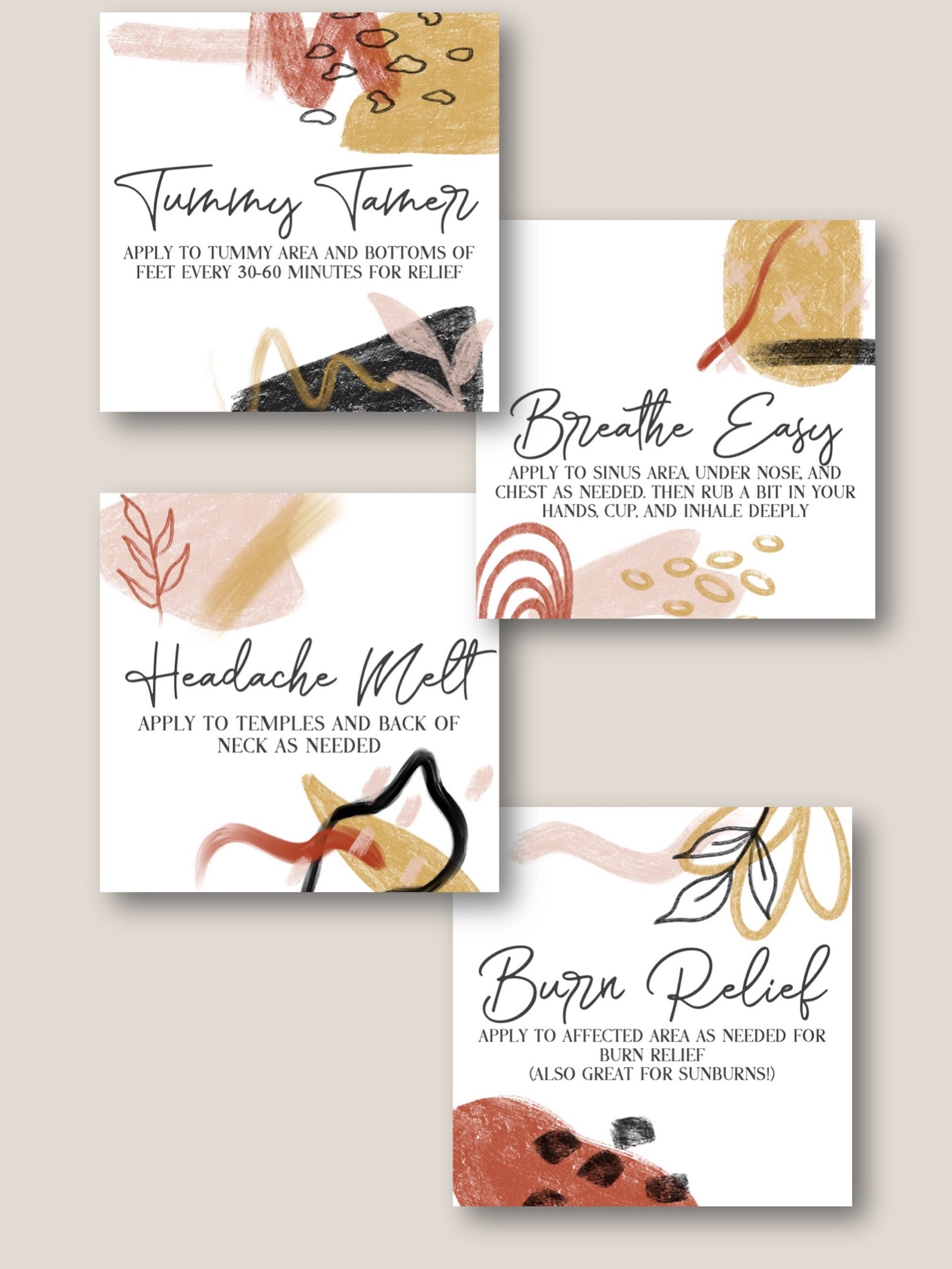 PRINTABLE Editable Essential Oil 10ml Roller Bottle Labels, Modern ...