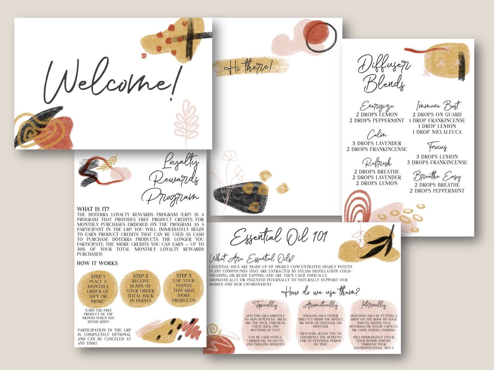 PRINTABLE DOTERRA Welcome Enrollment Kit, Essential Oil Kit, Essential ...