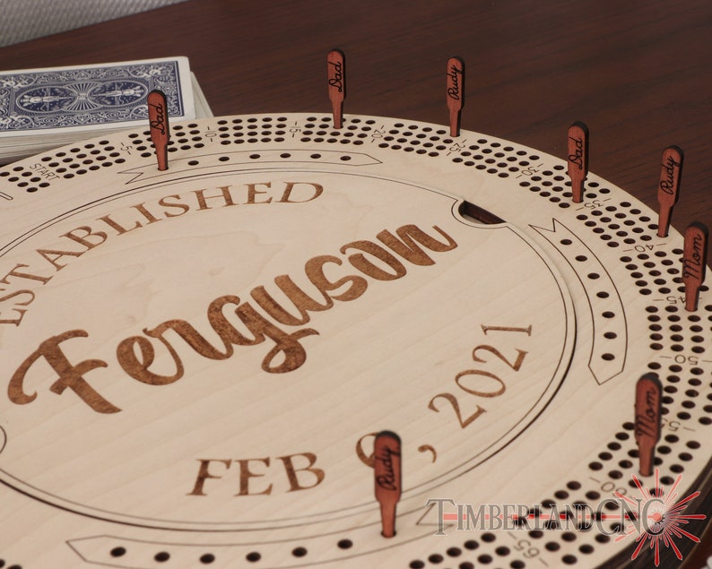 Cribbage Board With Storage Round SVG Laser Cutting File - Etsy Canada