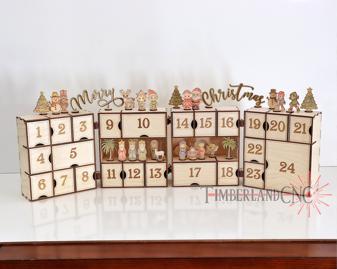 Christmas Countdown Advent Calendar, SVG, Laser Cutting File - Etsy