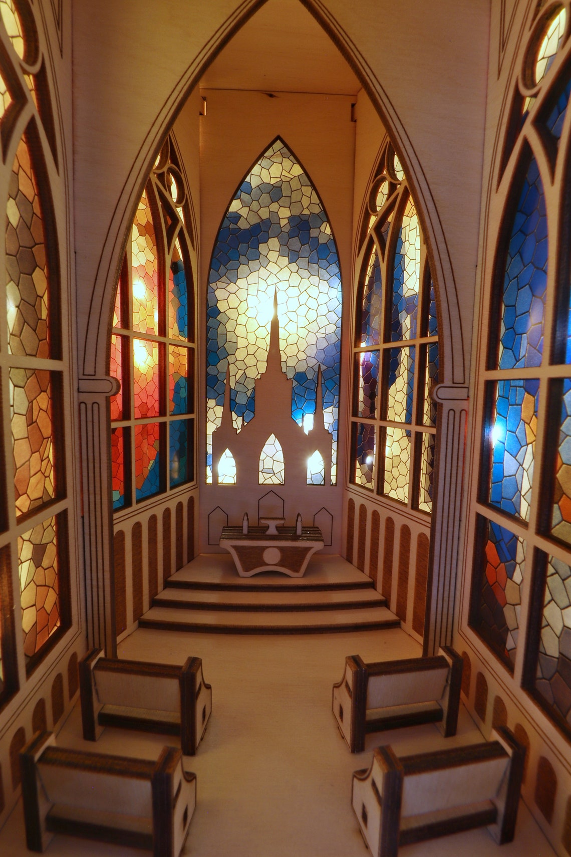 Church Book Nook Cathedral DIY Kit Bookshelf Insert - Etsy