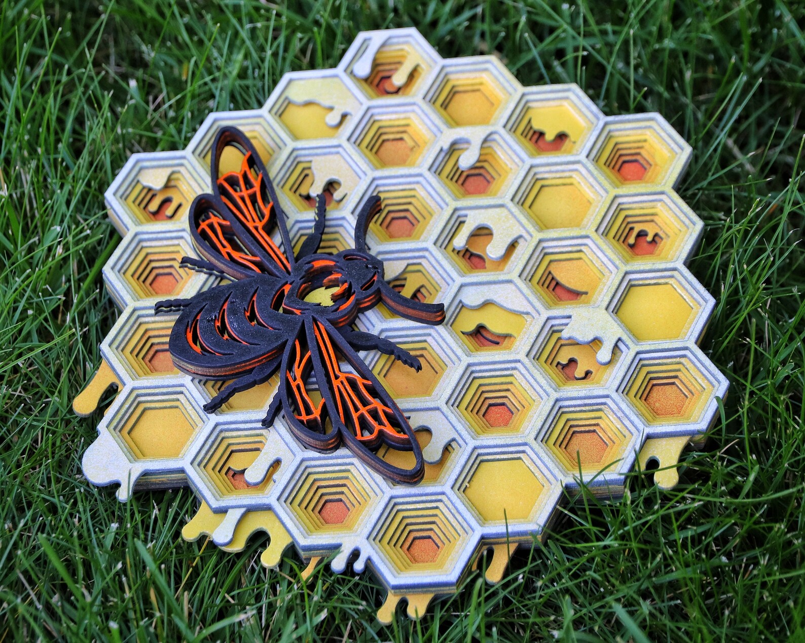 Bee and Honeycomb, Dripping With Honey SVG, DXF, Cutting File - Etsy