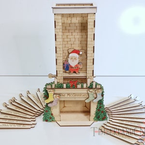 Santa in the Chimney, Christmas Advent Countdown Calendar, SVG, Laser ...