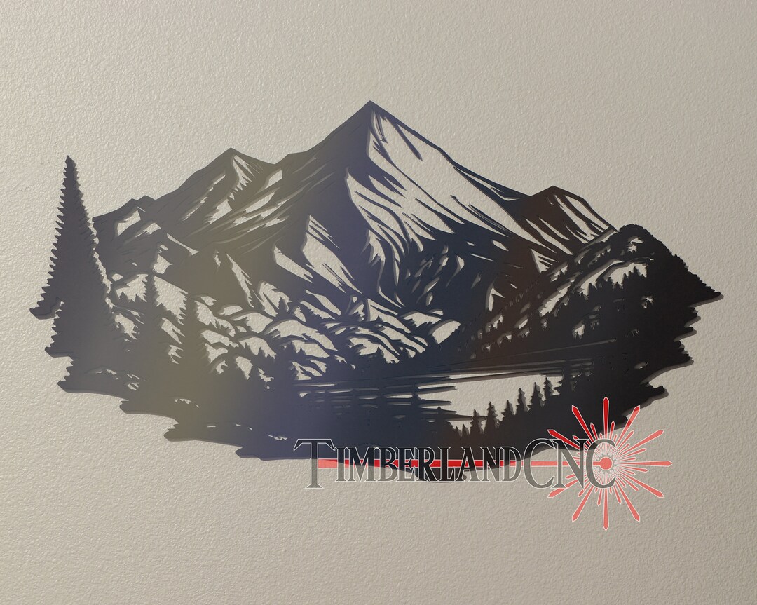 Mountain and Lake Scene, DXF, SVG, Cutting Machine File - Etsy