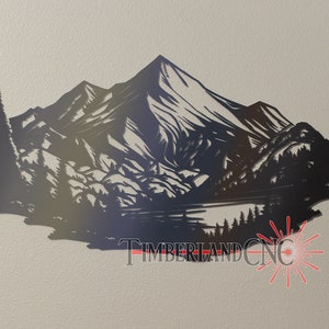 Mountain and Lake Scene, DXF, SVG, Cutting Machine File - Etsy