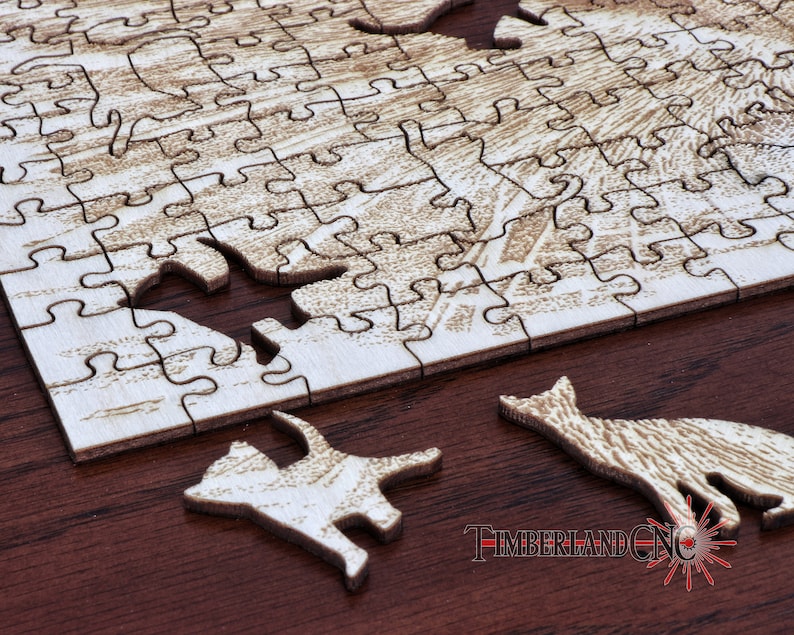 Cat Jigsaw Puzzle Cat Shapes SVG Laser Cutting File - Etsy