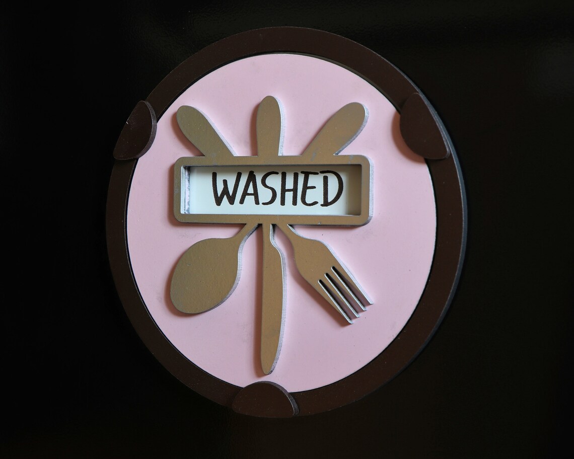 Dishwasher Sign Dish Clean Dirty Sign SVG Laser Cutting - Etsy