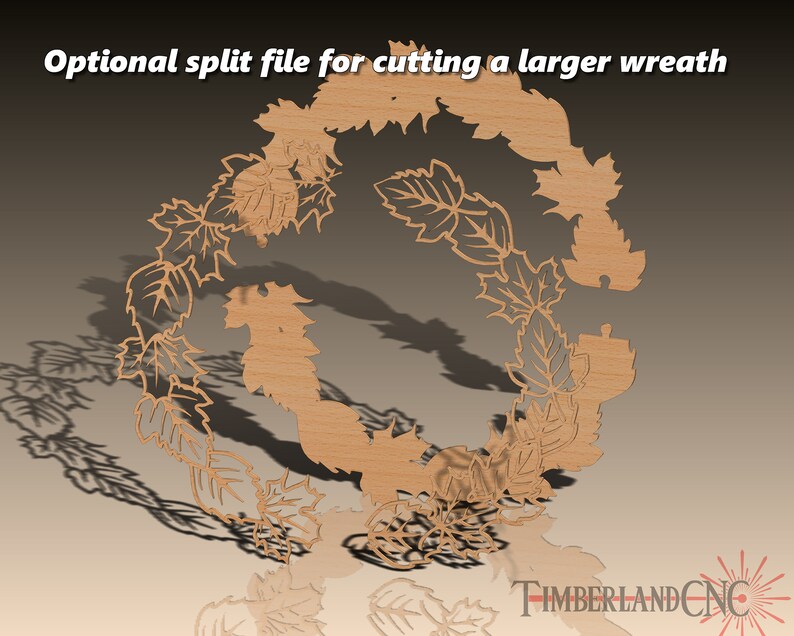 Fall Leaf Wreath SVG Laser Cutting File | Etsy