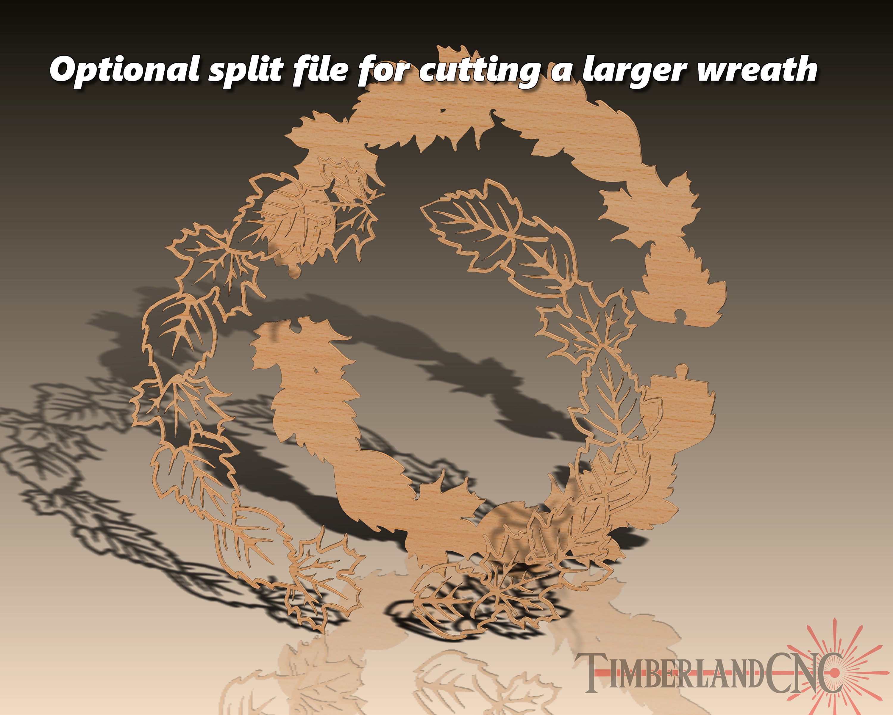 Fall Leaf Wreath SVG Laser Cutting File | Etsy