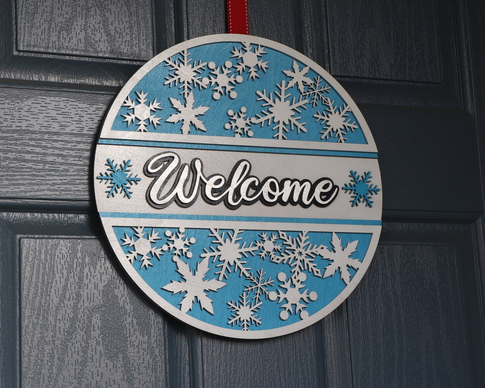 Round Welcome Sign, Snowflakes, Christmas, SVG, Laser Cutting File - Etsy
